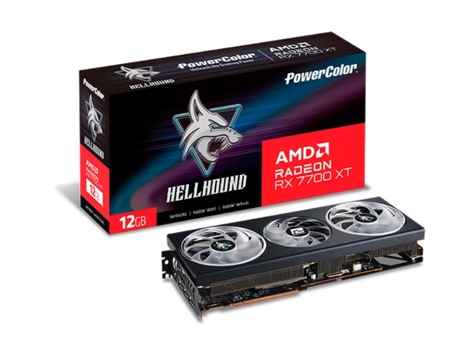 Powercolor Radeon RX 7700 XT HELLHOUND 12 GB GDDR6, HDMI/3xDP
