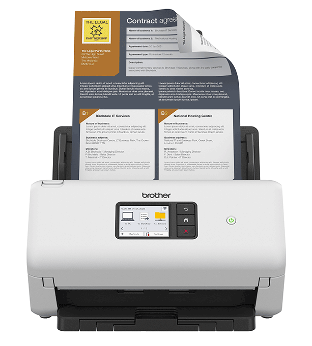 Brother ADS-4500W, 35 sid/min, duplex, 600x600 dpi, pekskärm, USB/LAN ...