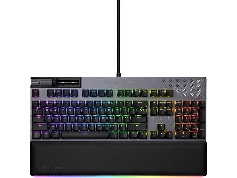 ASUS ROG Strix FLARE II ANIMATE PBT Gaming Keyboard NX Red, Aura RGB ...
